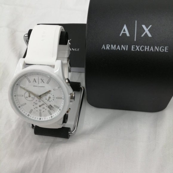 Armani Exchange | Accessories | Armani Exchange White Sport Mens Watch ...